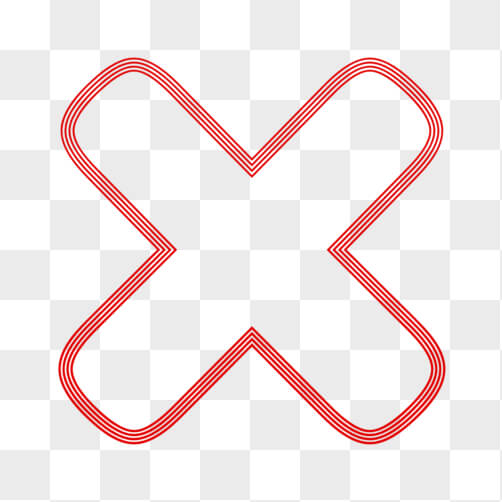 Download Red Cross Symbol with X PNGs Online - Creative Fabrica