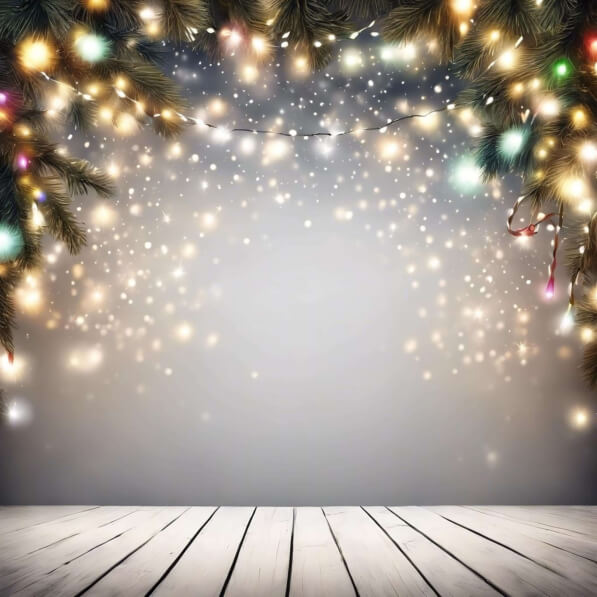 Download Wooden floor with Christmas lights and decorations Backgrounds ...