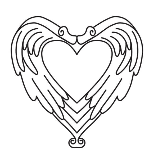 Download Heart-shaped Angel Wing Design for Crafts and Projects Frames ...
