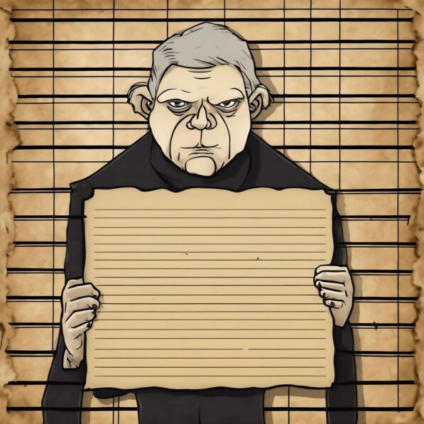 Download Old Man Holding Blank Paper in Front of Jail Bars Backgrounds ...