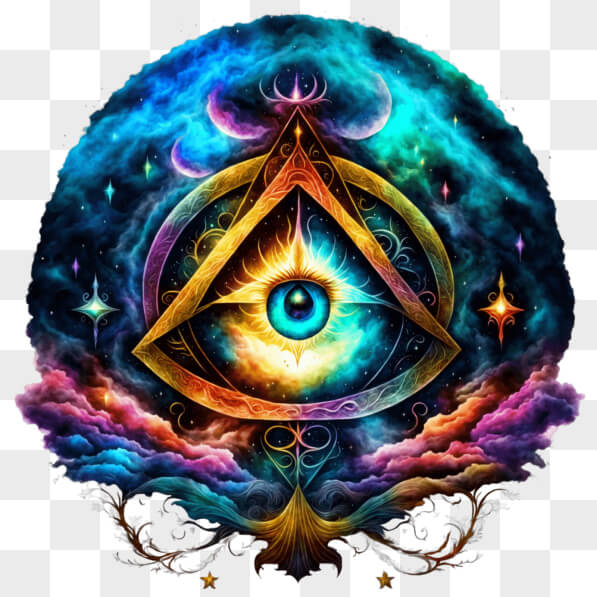 Download Metaphysical All-Seeing Eye in Triangular Pyramid Shape with ...
