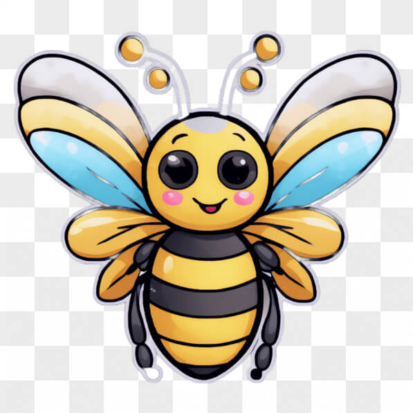 Download Cute Cartoon Bee with Big Eyes and Blue Wings Cartoons Online ...