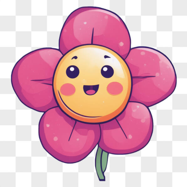 Download Smiley Face Pink Flower for Greeting Cards and Stickers ...