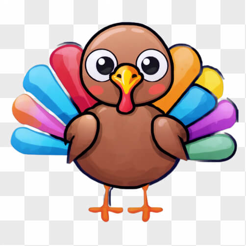 Download Colorful Cartoon Turkey with Rainbow Feathers Cartoons Online ...