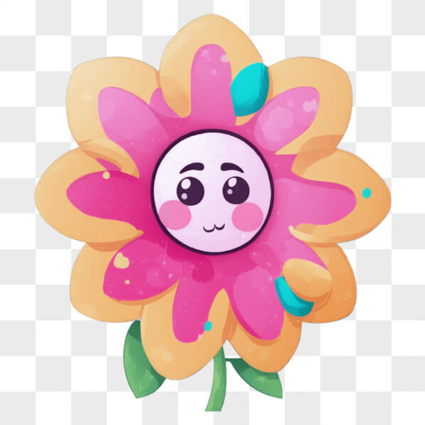 Download Cartoon Pink Flower with Open Face Cartoons Online - Creative ...