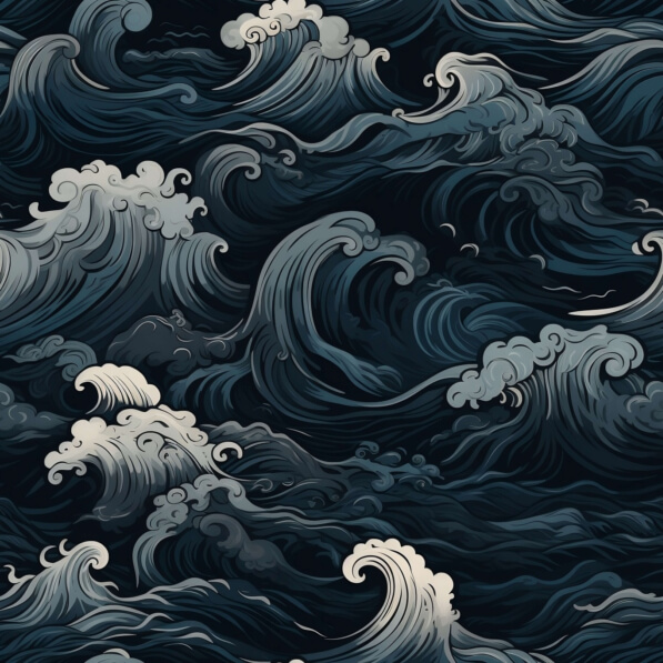 Download Seamless Ocean Waves Pattern Patterns Online - Creative Fabrica