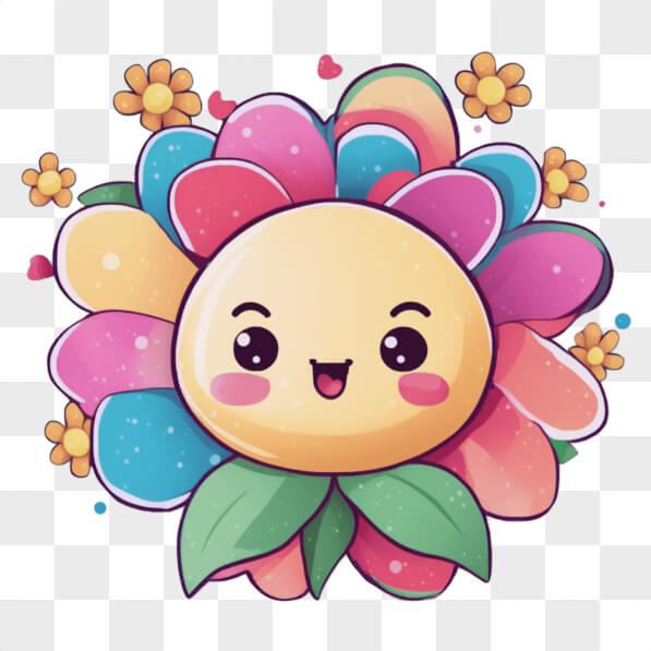 Download Colorful Cartoon Flower and Surrounding Flowers Cartoons ...