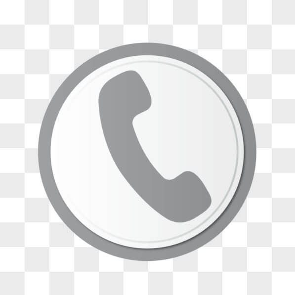 Download White and Gray Phone Icon in Black Circle PNGs Online ...