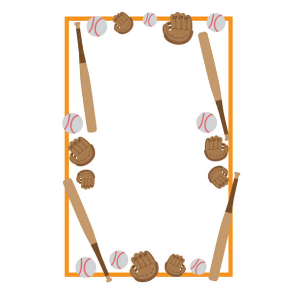 Download Baseball Frame on Orange Background with Bats and Balls Frames ...