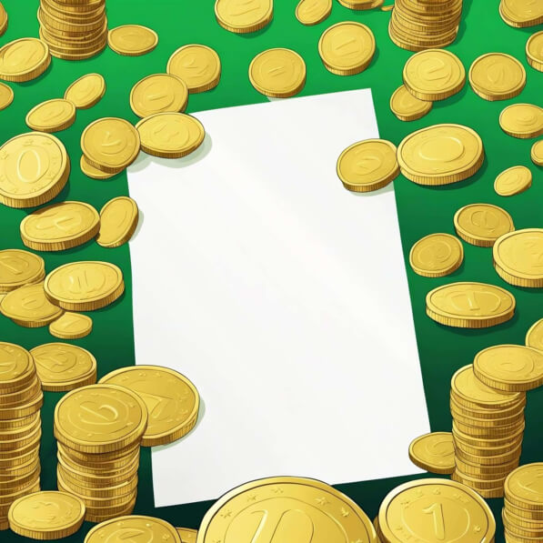 Download Wealth and Prosperity Concept with Gold Coins and Blank Paper ...