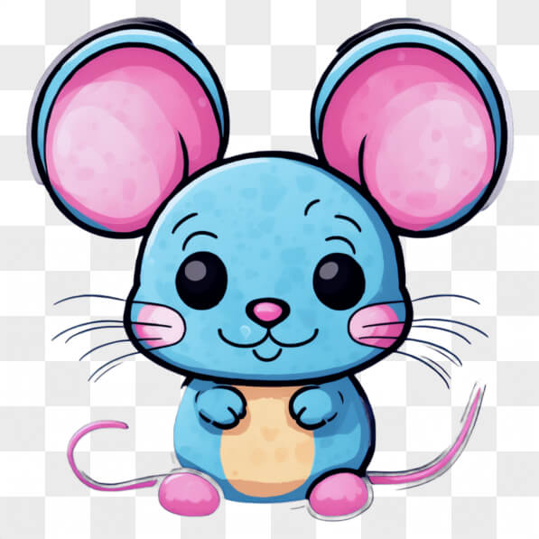 Descarga Pequeño Ratón Azul con Orejas Rosadas y Amarillas Cartoons En ...