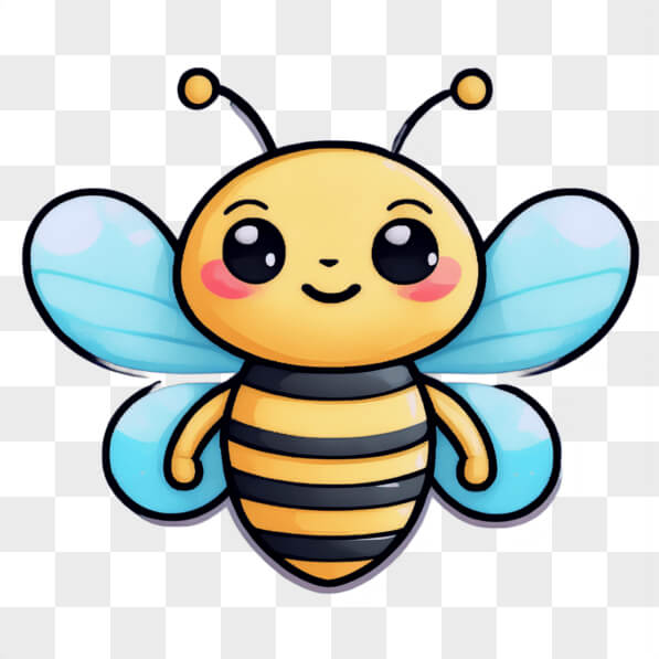 Download Cute Cartoon Bee Clipart with Blue and Yellow Wings Cartoons ...