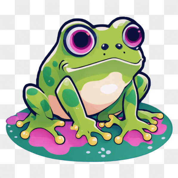 Descarga Rana verde y colorida con ojos rosados Cartoons En Línea ...