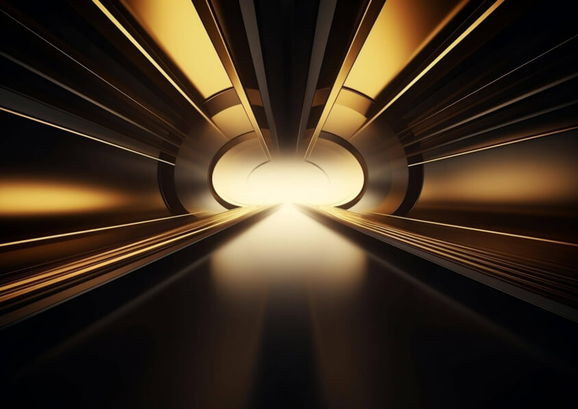 Download Futuristic Tunnel with Golden Lights Backgrounds Online ...