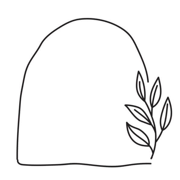 Download Black and White Line Drawing of Empty Tombstone with Leaves ...