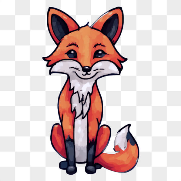 Download Orange Fox Ready to Leap Cartoons Online - Creative Fabrica