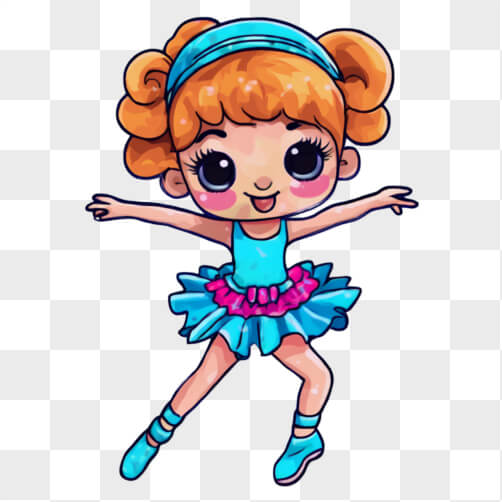 Download Cute Cartoon Girl Dancing In Ballet Outfit Cartoons Online Creative Fabrica