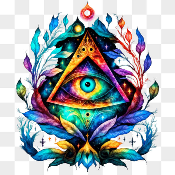 Download Ancient Pagan Symbol with Colorful Flowers and Leaves PNGs ...