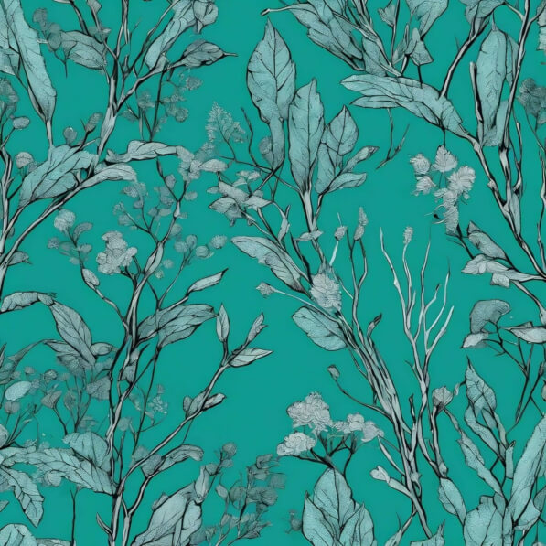 Download Teal Leaf and Branch Pattern Wallpaper Backgrounds Online ...