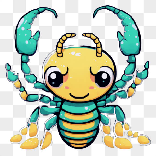 Descarga Escorpión de Dibujos Animados Colorido sobre Fondo Negro ...