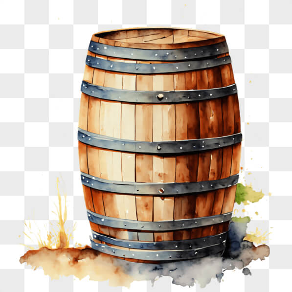 Download Colorful Painted Wooden Barrel in the Foreground PNGs Online ...