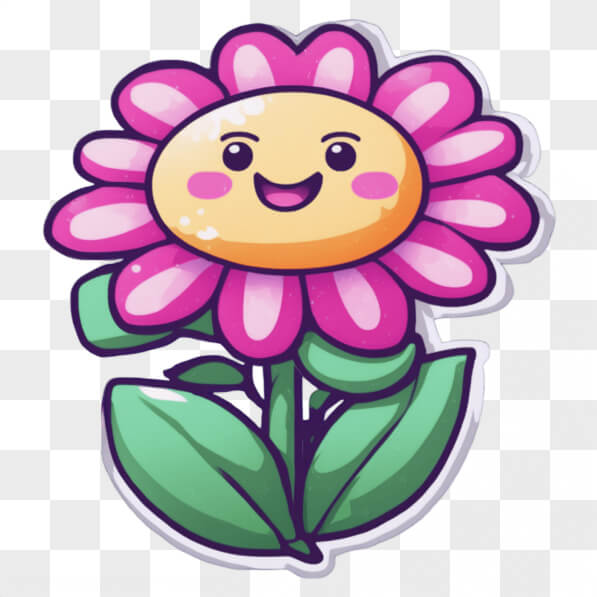 Download Smiley Face Flower with Green Leaves Cartoons Online ...