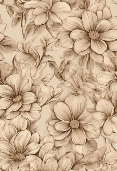 Download Seamless Beige Floral Pattern with Brown Leaves Backgrounds ...