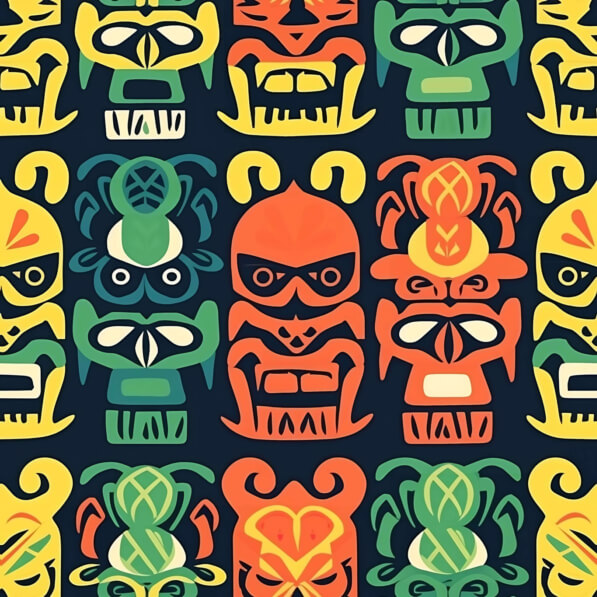 Download Colorful Tiki Mask Seamless Pattern Patterns Online - Creative ...