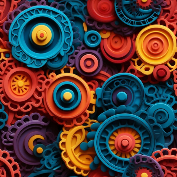 Download Colorful Cogs and Gears Abstract Art Patterns Online ...