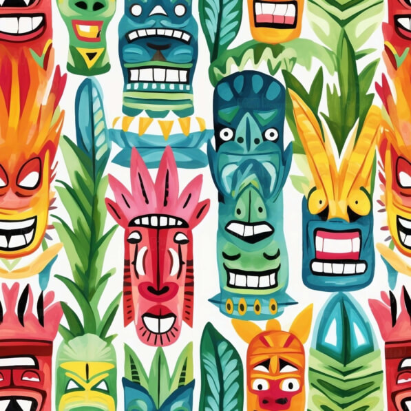 Download Colorful Tiki Mask Seamless Pattern Patterns Online - Creative ...