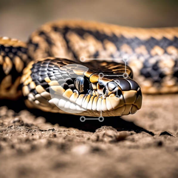 Black and Yellow Snake in Natural Habitat stock photo | Creative Fabrica