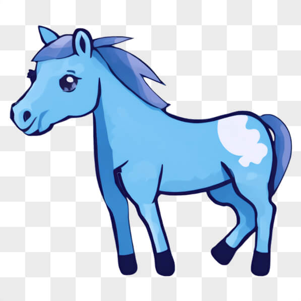 Download Blue Horse with White Spots on Black Background Cartoons ...
