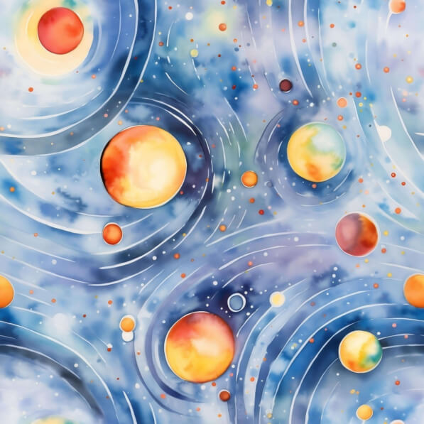 Download Colorful Swirling Planets and Stars in Space Patterns Online ...