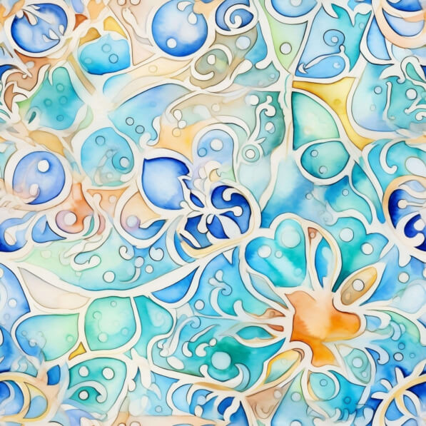 Download Colorful Watercolor Painting with Swirls, Circles, and Flowers ...