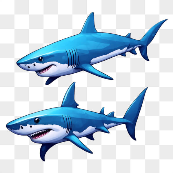 Download Two Blue Sharks Educational Image Cartoons Online - Creative ...
