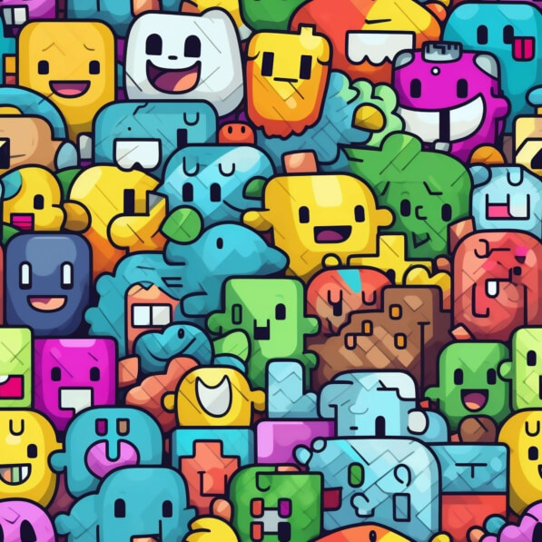 Download Colorful Cartoon Character Pattern Background Patterns Online ...