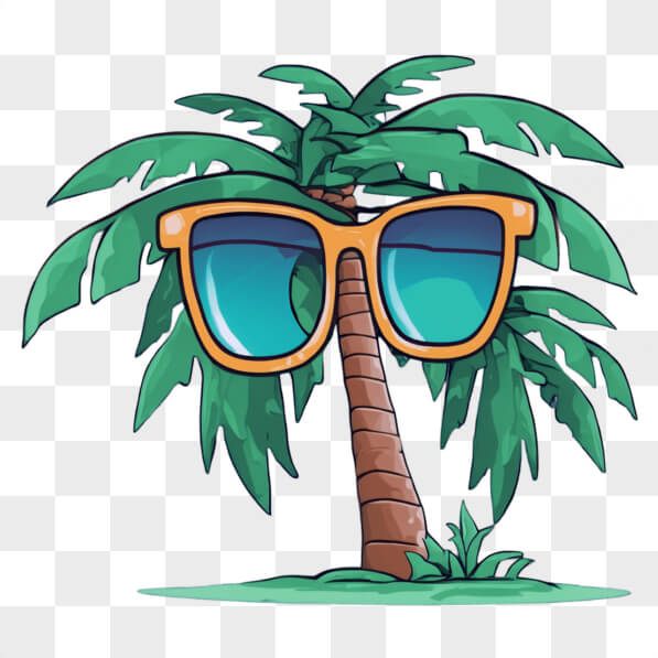 Download Cartoon Palm Tree with Sunglasses Cartoons Online - Creative ...