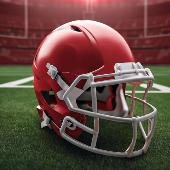 Download Red Football Helmet on Stadium Grass Mockups Online - Creative ...