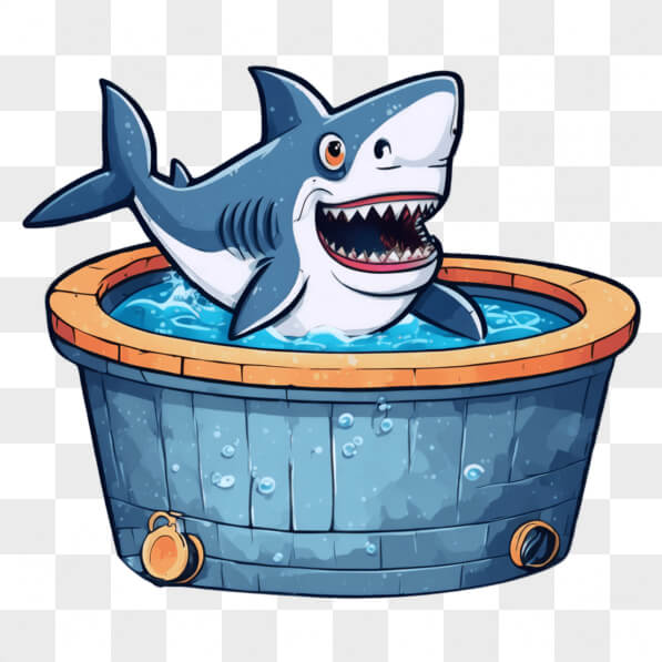 Download Cartoon Shark Enjoying Bath in Bathtub Cartoons Online ...