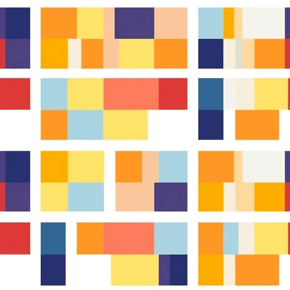 Download Colorful Square Blocks Arrangement on White Background ...