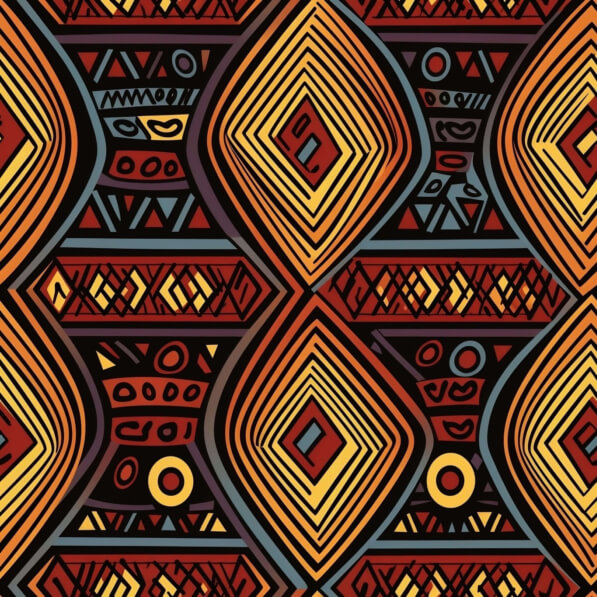 Download African Tribal Pattern in Red, Orange, Yellow, and Black ...