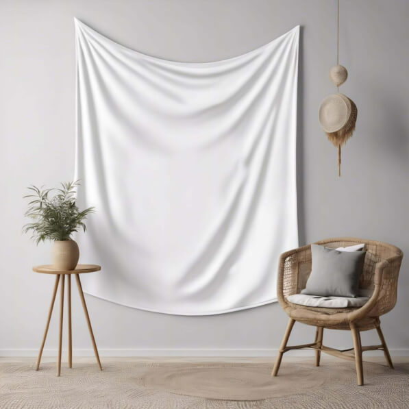 Download Empty Room with White Tapestry Mockups Online - Creative Fabrica