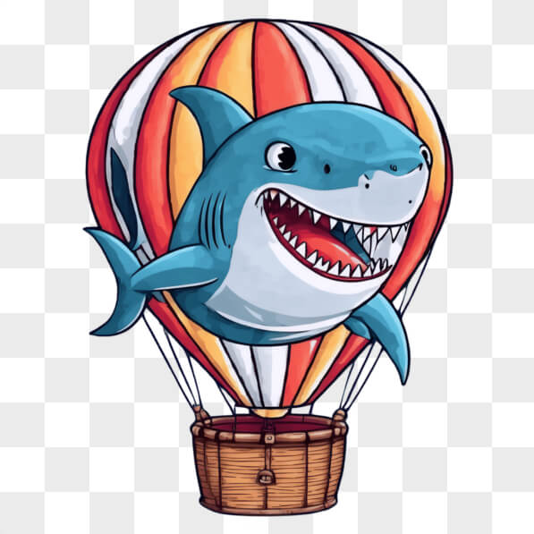 Download Cartoon Shark Flying in Hot Air Balloon Cartoons Online ...