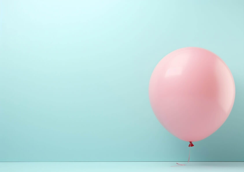 Download Pink Balloon Floating in Aqua Blue Sky Mockups Online ...