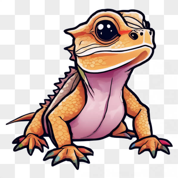 Download Cartoon Bearded Lizard Sitting on the Ground Cartoons Online ...