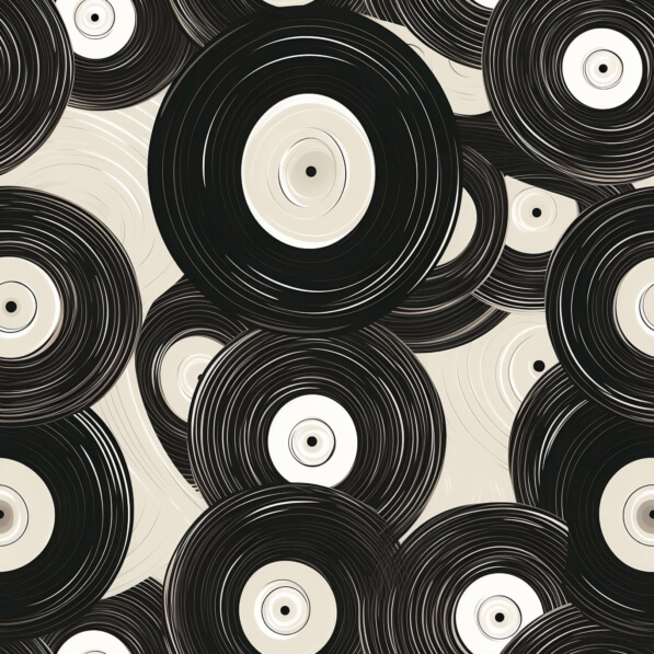 Download Seamless Black and White Vinyl Record Pattern Patterns Online ...