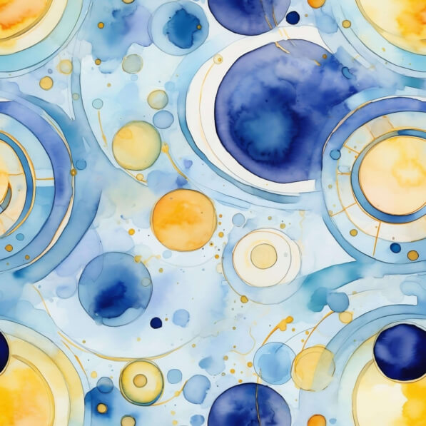 Download Blue, Yellow, and Orange Watercolor Pattern with Circular ...