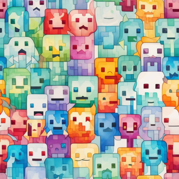 Download Colorful Minecraft-Inspired Cubes Patterns Online - Creative ...