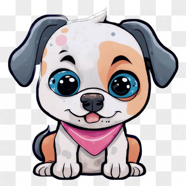 Download Playful Cartoon Dog with Blue Eyes and Pink Bandana Cartoons ...