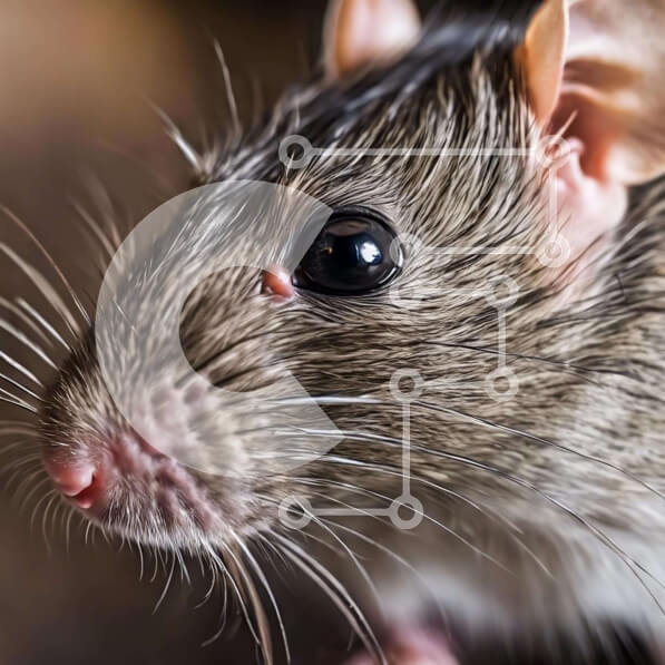 Close-up Image of a Gray Rat with Black Spots stock photo | Creative ...